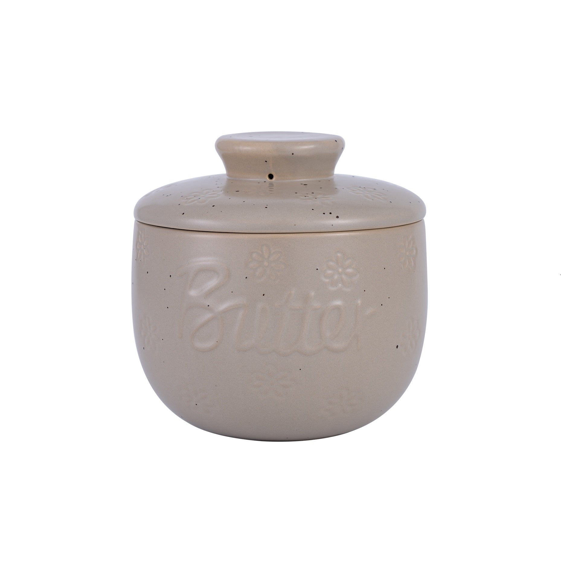 Butter Crock Ceramic 8 oz – Floral -Embossed French Butter Keeper, Cou ...